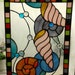 Stained Glass Sea Shell, Stained Glass Panel Suncatcher, Decor for a ...
