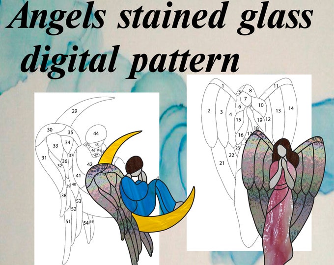 Simple Angels Stained Glass Patterns - Etsy Canada