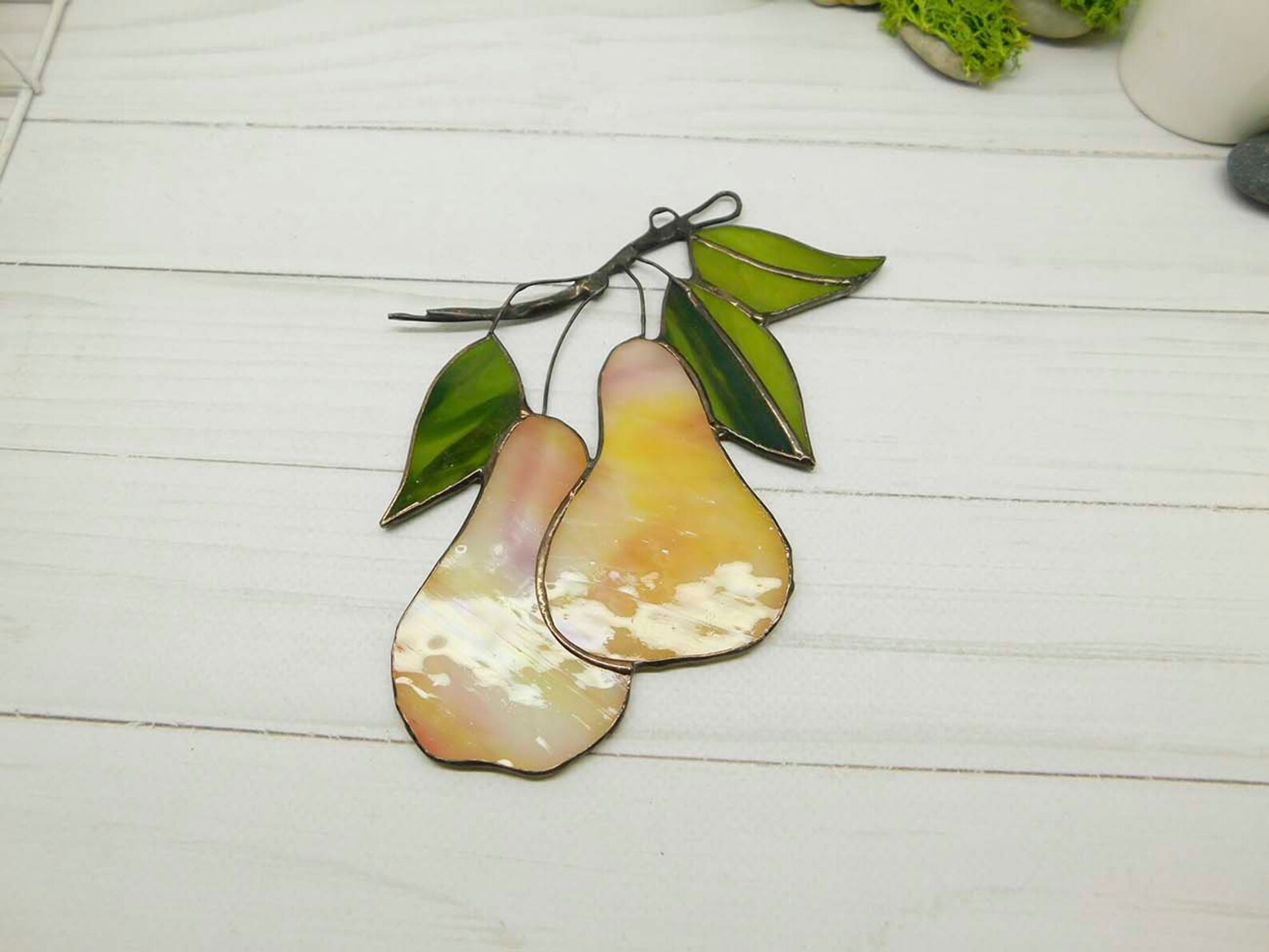 Stained Glass Pears Yellow Pears on Branch Window Hanging - Etsy