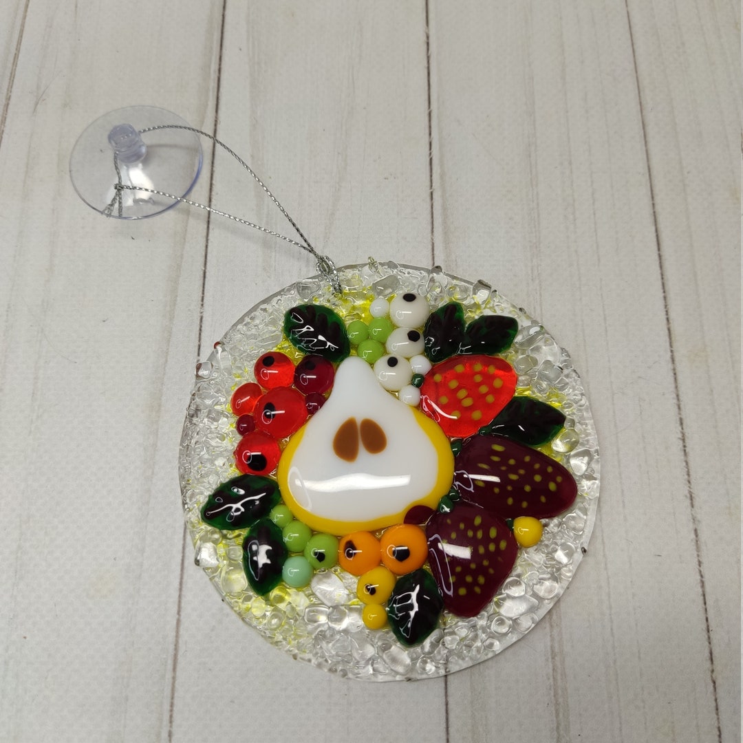 Coaster Glass Fusing, Handmade Pear Glass, Suncatcher Pattern, Window ...