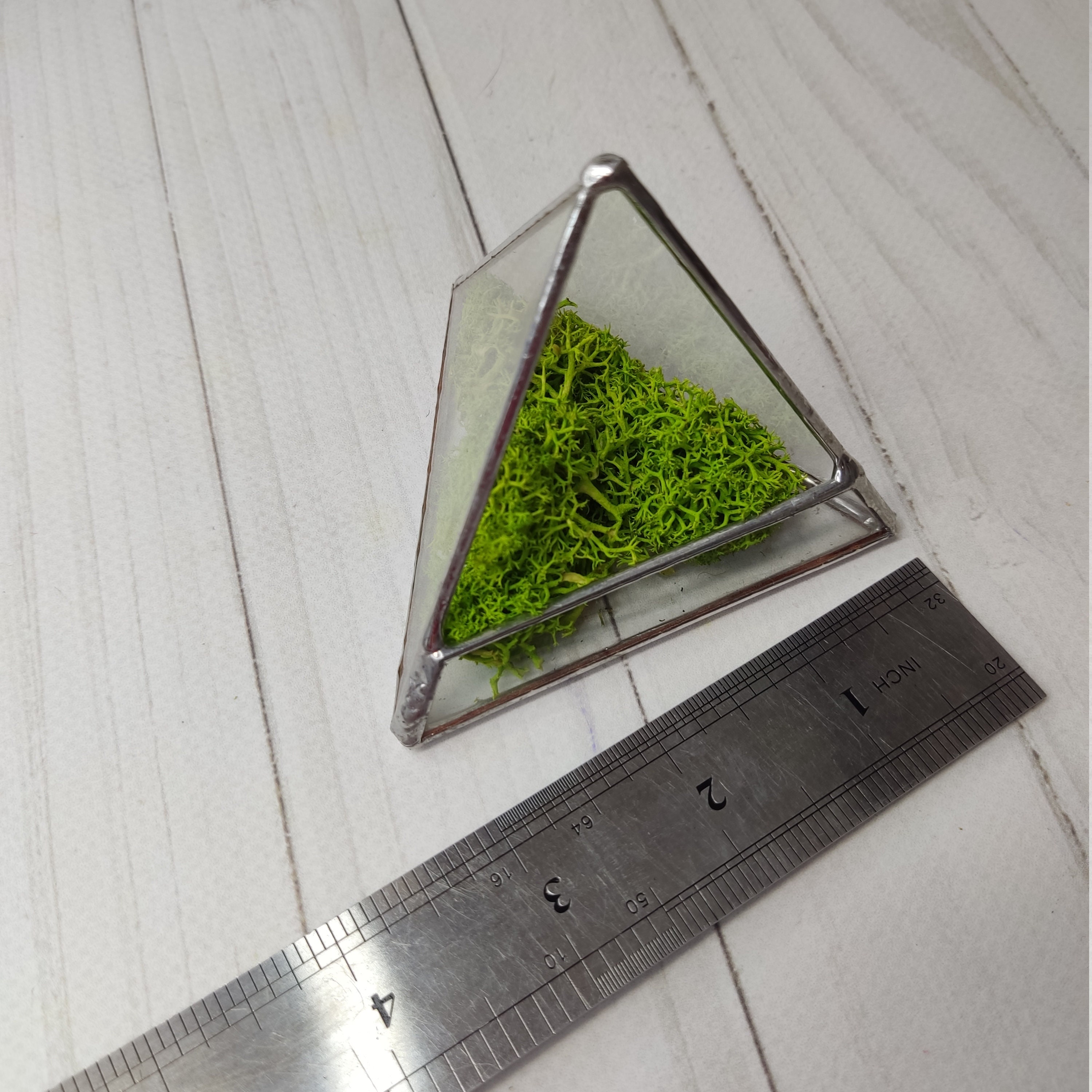 Mini Florarium stained glass Triangular Florarium Glass | Etsy