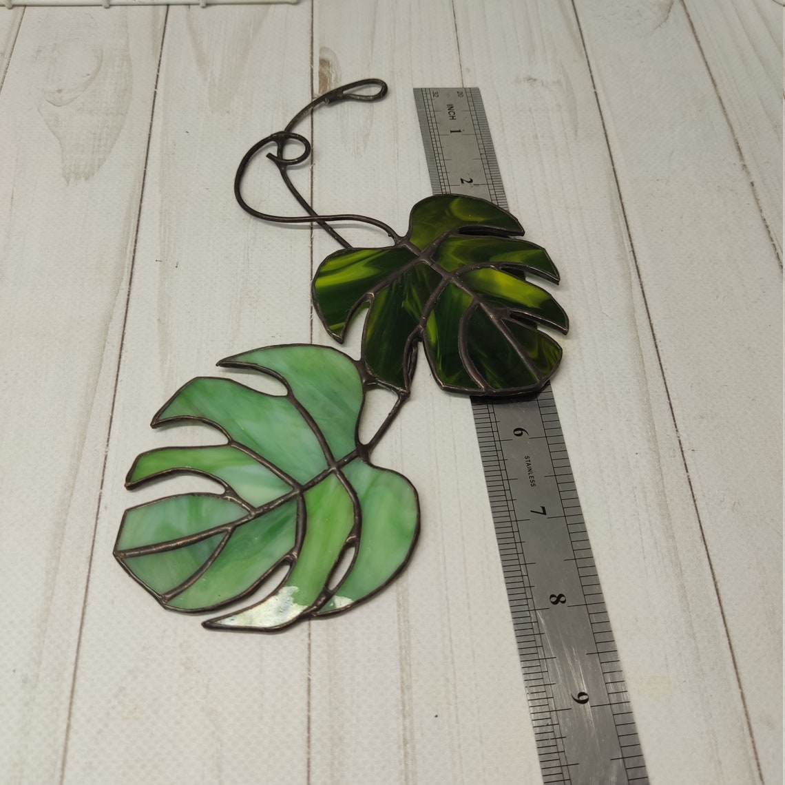 Stained Glass Monstera Window Hanging Stained Glass Panel | Etsy