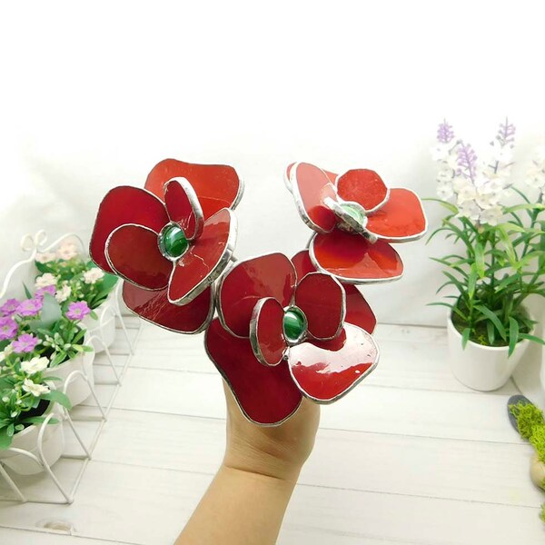 Stained Glass Poppy - Etsy