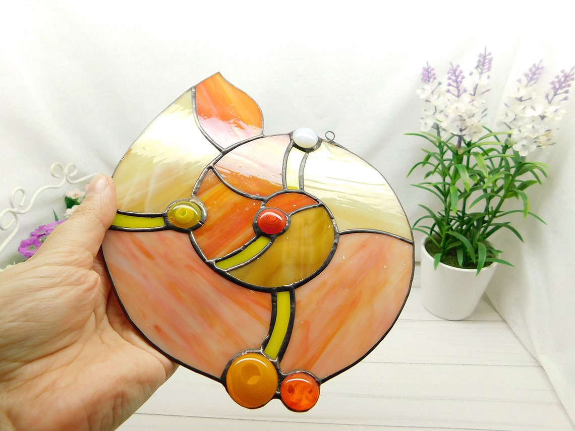 Stained Glass Shell Glass Conch Shell Suncatcher Shell | Etsy