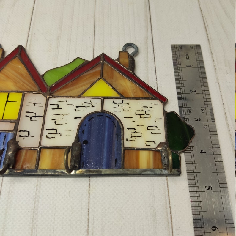 Stained glass key hanger Tiffany style key holder for wall | Etsy