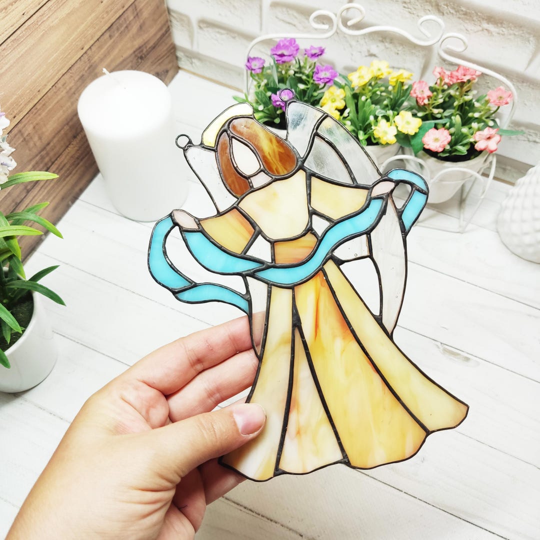 Stained Glass Angel, Guardian Angel Window Decor, Unusual Gift for a ...