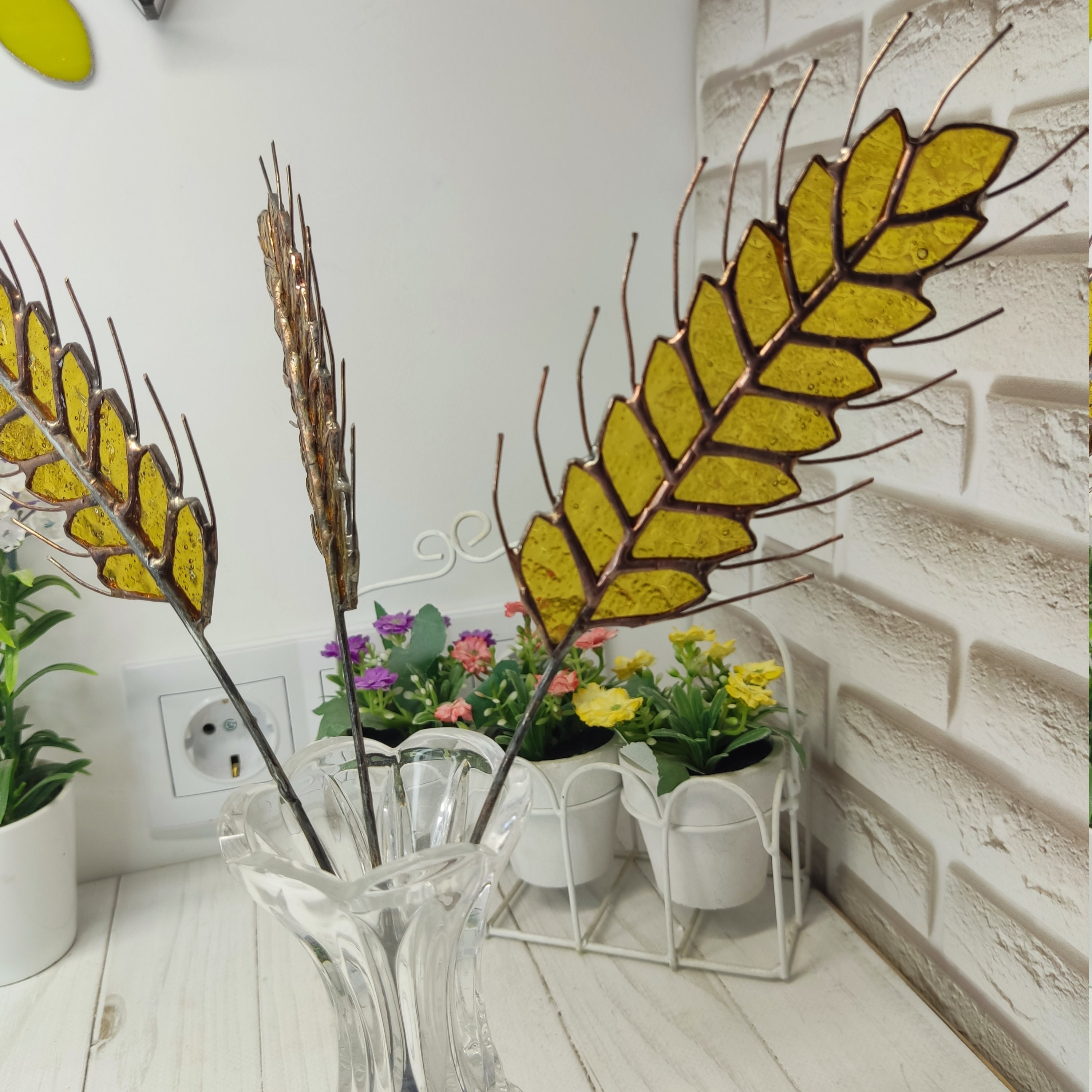 Stained Glass Wheat Prairie Gold Wheat Decor Tall Grass | Etsy Canada