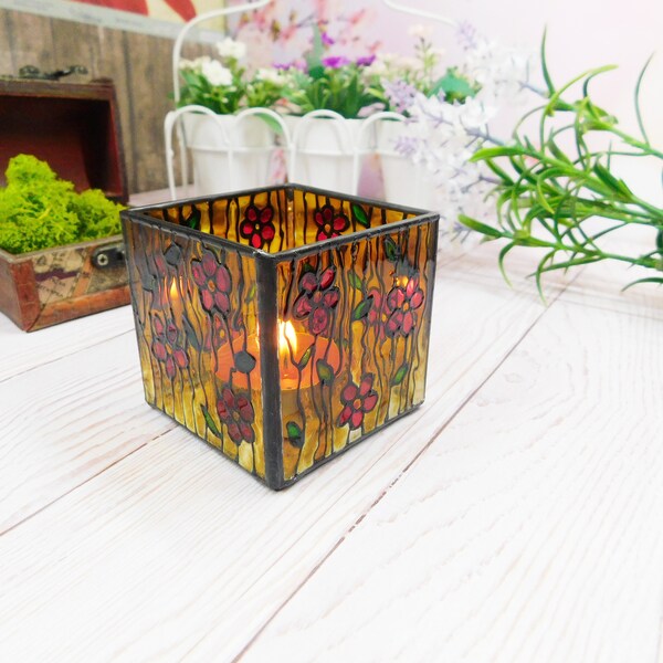 Stained Glass Candle - Etsy