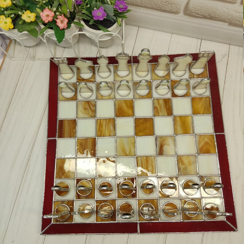 Stained Glass Chess Chess Set With Board Chess Board Chess - Etsy