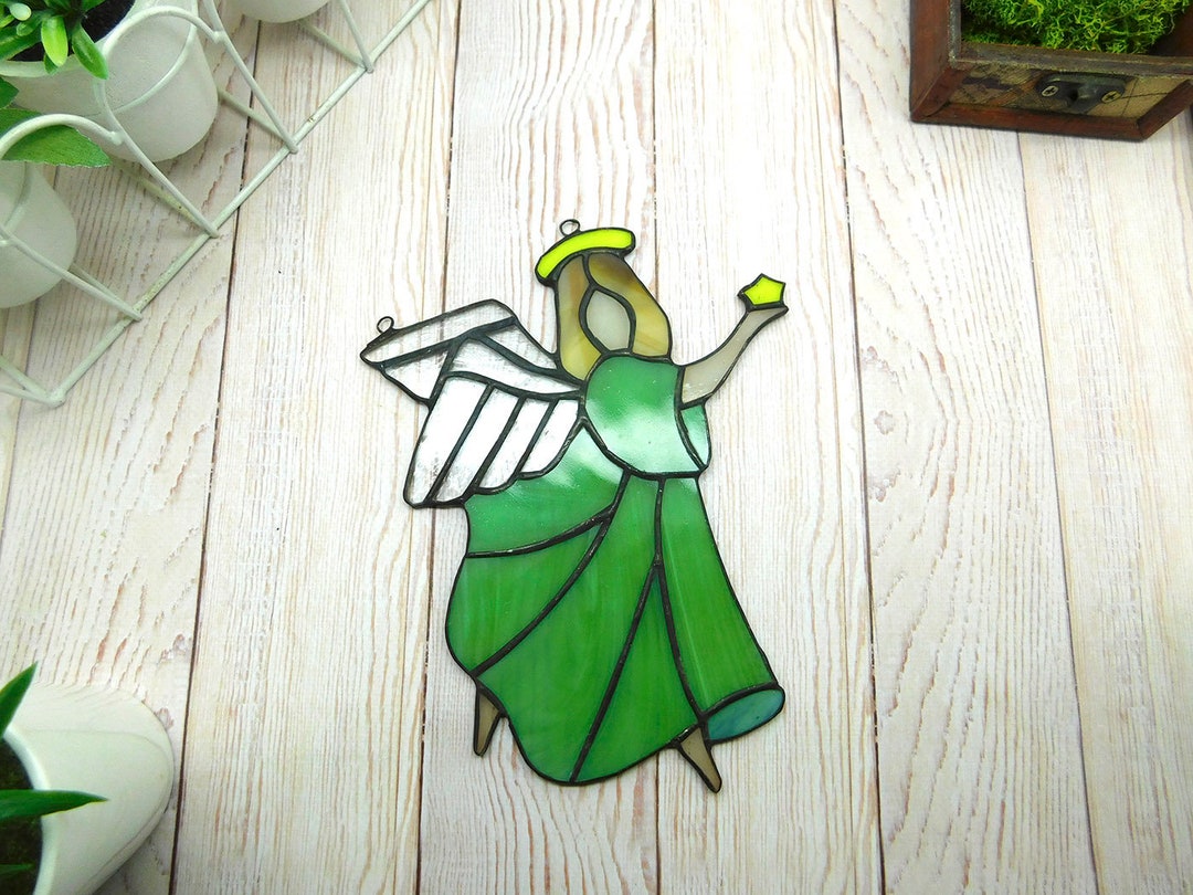 Stained Glass Angel, Window Decor, Christmas Decor, Christmas Angel ...