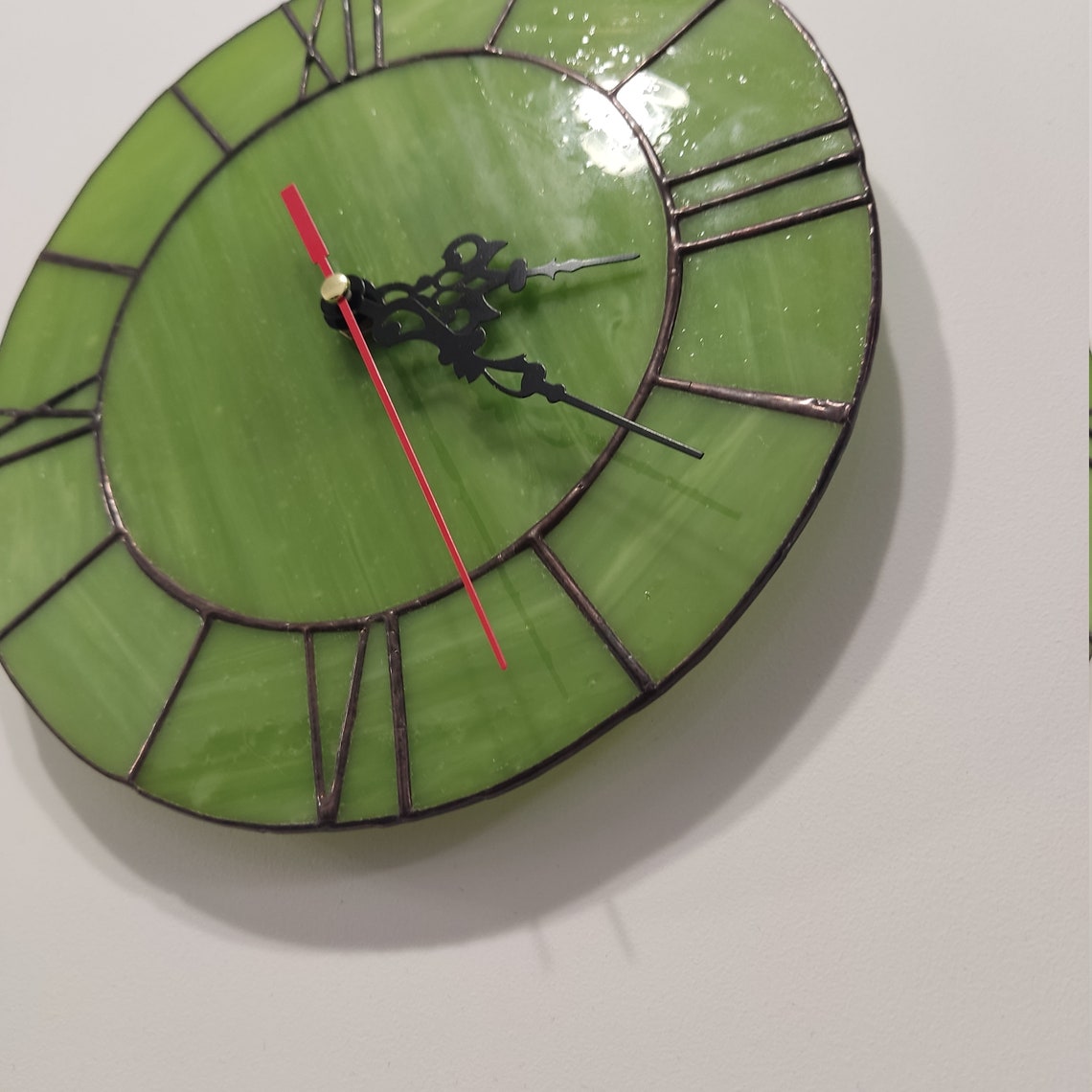 Stained Glass Clock Colorful Wall Clock Modern Stained - Etsy