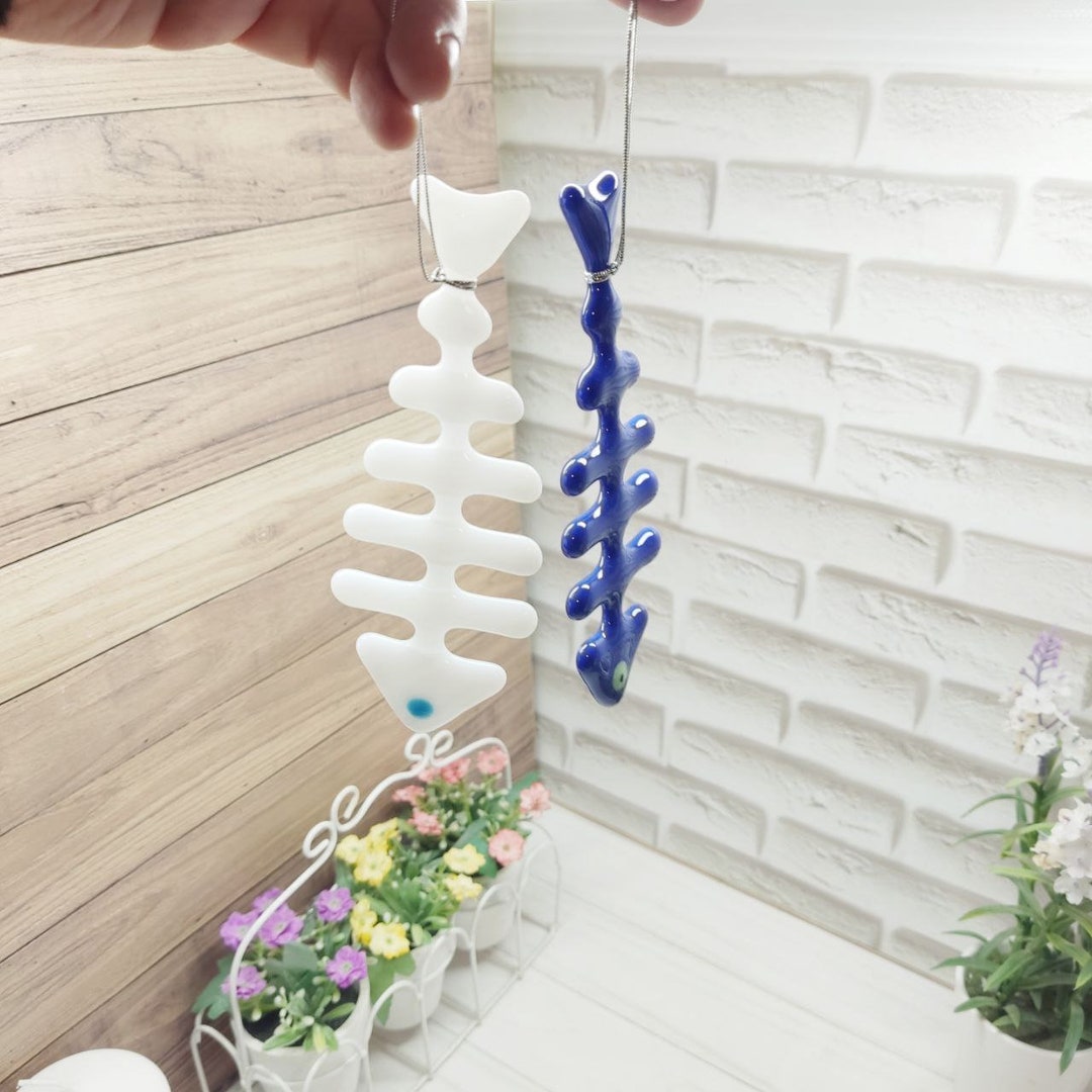 Fused Glass Window Glass Skeletons Fish Fish Sun Catcher - Etsy