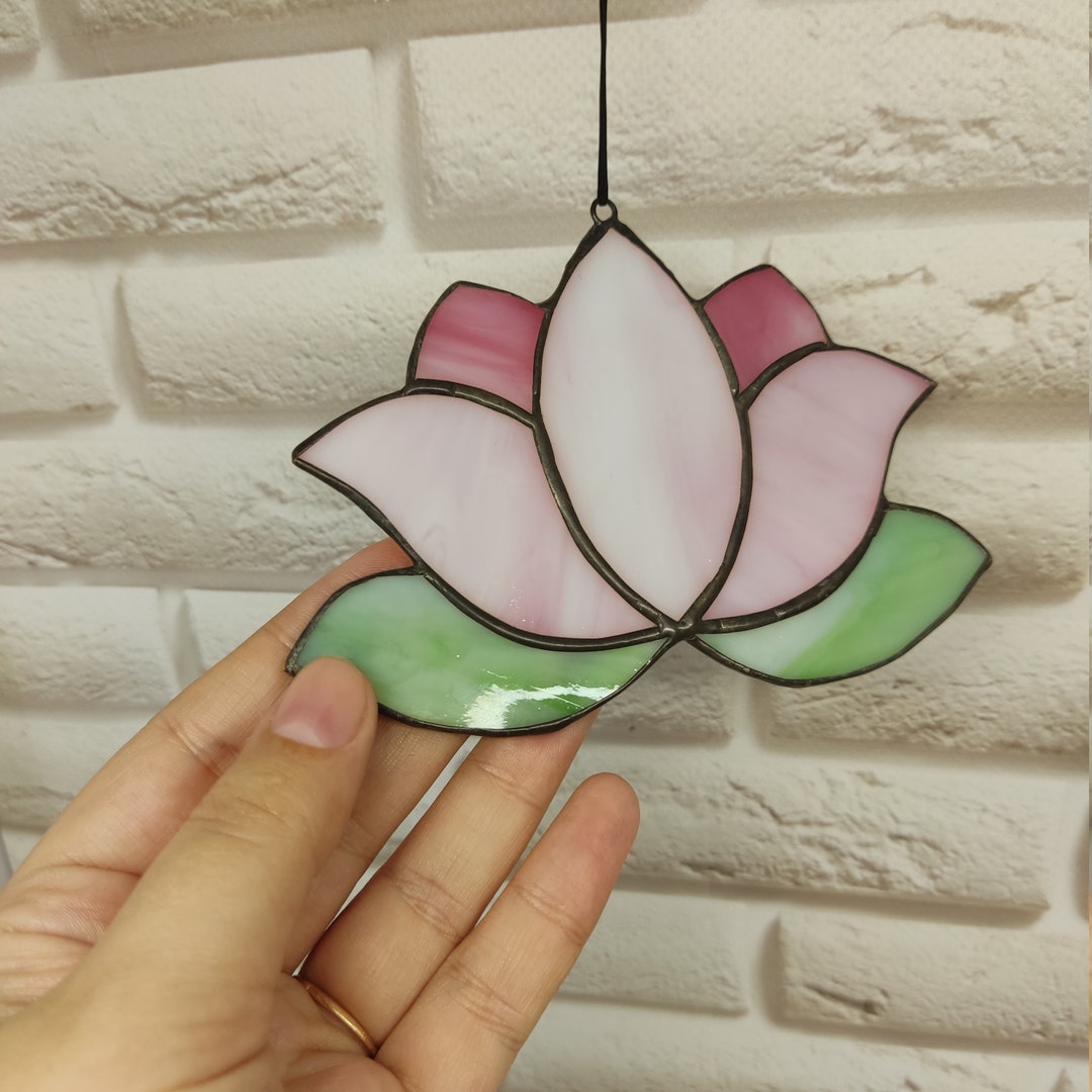 Stained Glass Lotus, Lotus Plant, Lotus Flower Art, Lotus Wall Hanging ...