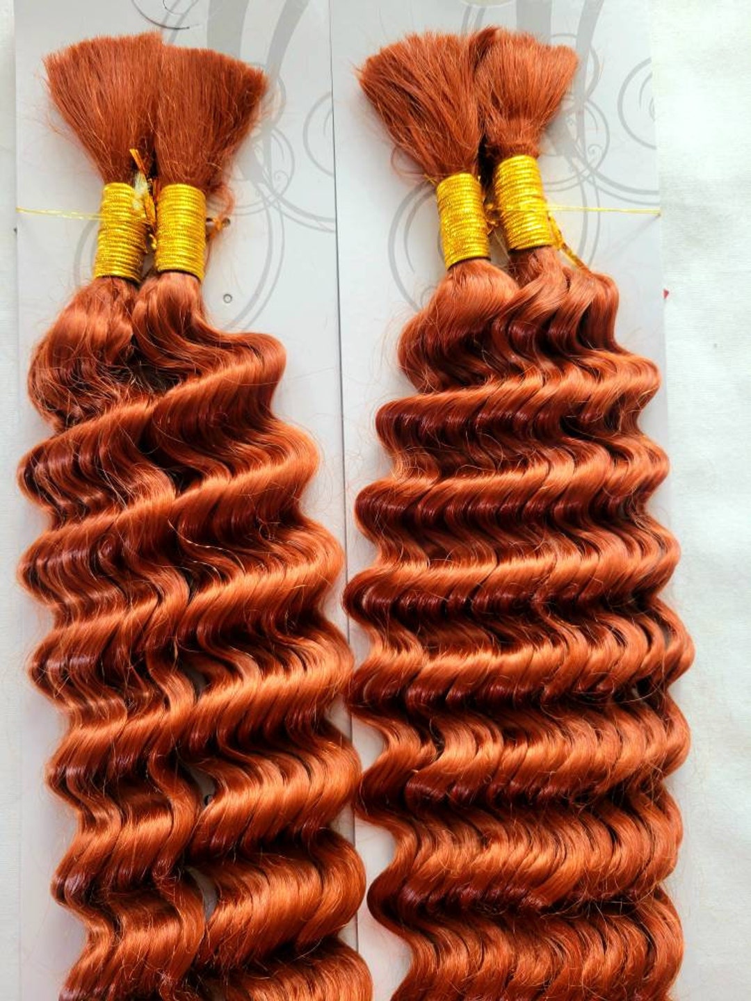 Braiding Hair: 18 Deep Wave Human Hair Blend Bulk Color 350 Ginger ...