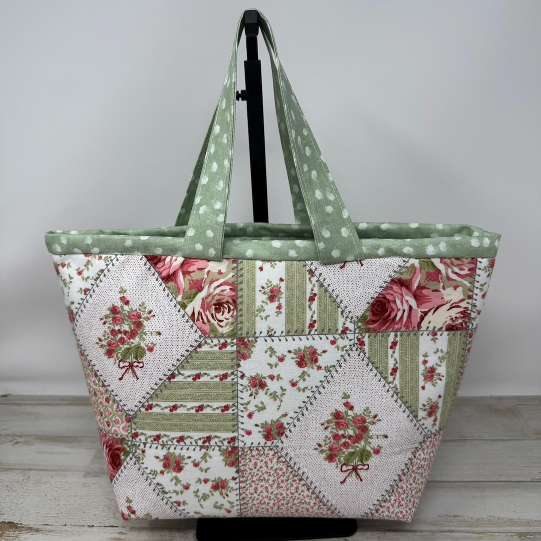 Handmade Mini Book Tote Bag: Daisy Print, Cotton Everyday Bag - Etsy