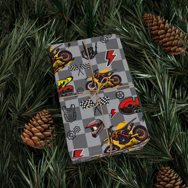 Cobra Dirt Bike Themed Wrapping Paper, Custom Wrapping Paper, Motocross ...