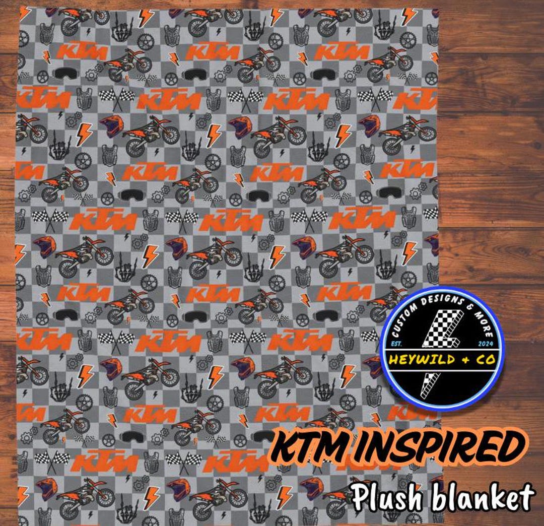 KTM Dirt Bike Themed Plush Blanket,dirt Bike Blanket,motocross Blanket ...