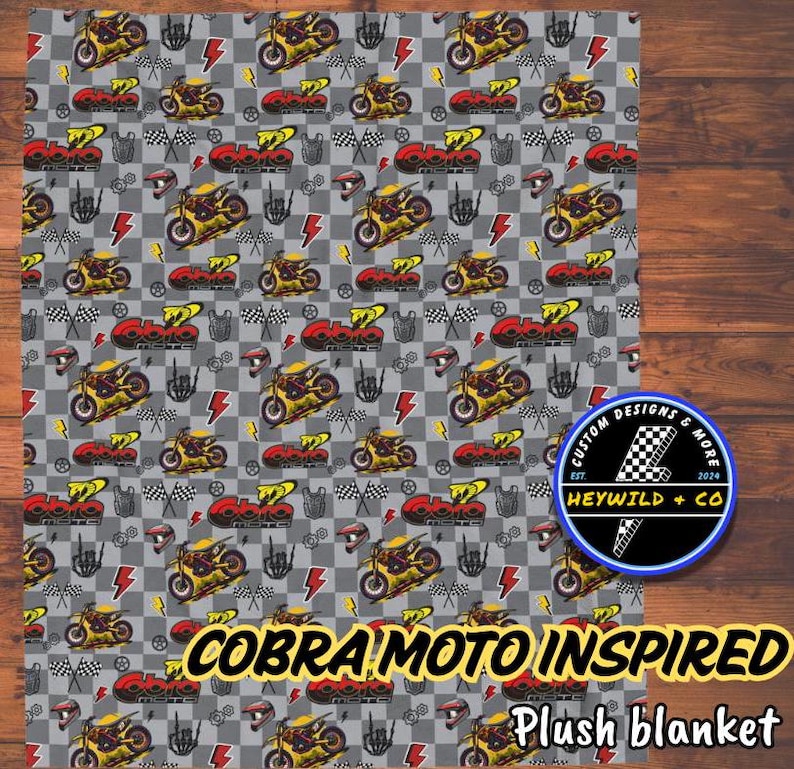 Cobra Dirt Bike Themed Plush Blanket,dirt Bike Blanket,motocross ...