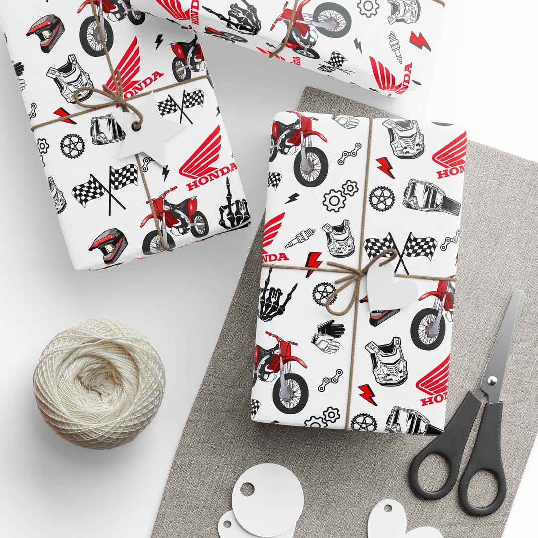 Honda Motocross Gift Wrap: Dirt Bike Wrapping Paper - Etsy