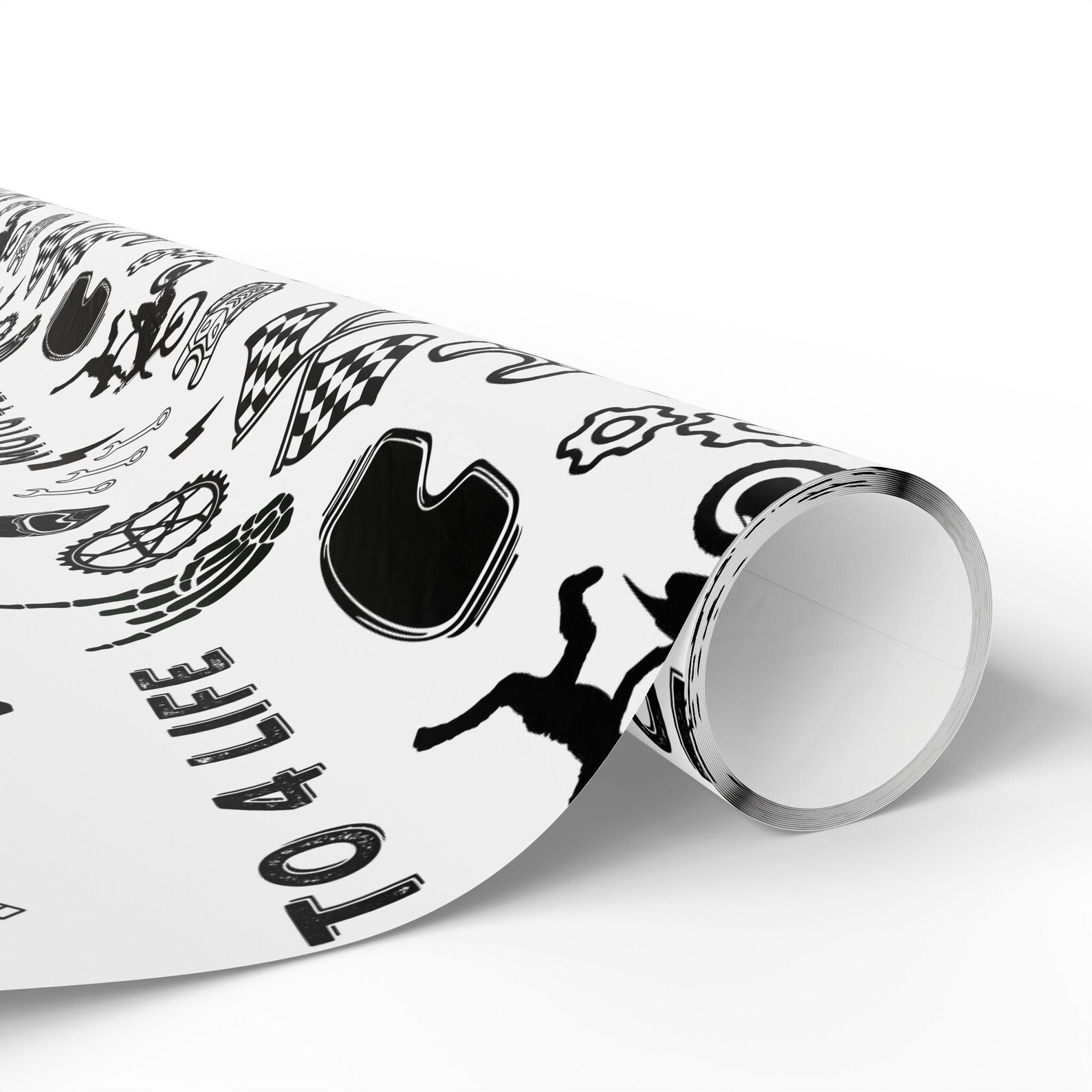 Moto 4 Life Wrapping Paper, Birthday Gift Wrap, Motocross Wrapping ...