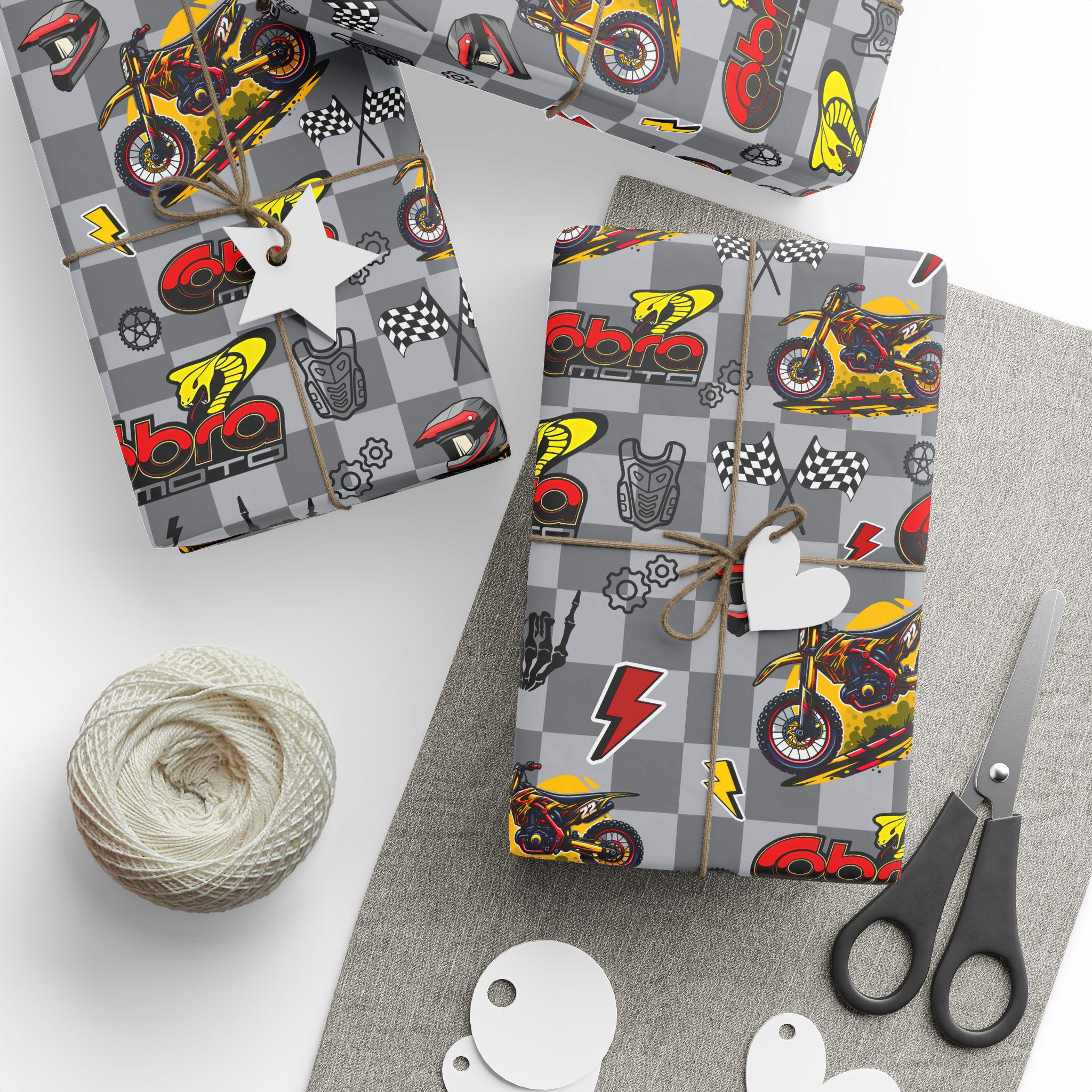 Cobra Dirt Bike Themed Wrapping Paper, Custom Wrapping Paper, Motocross ...