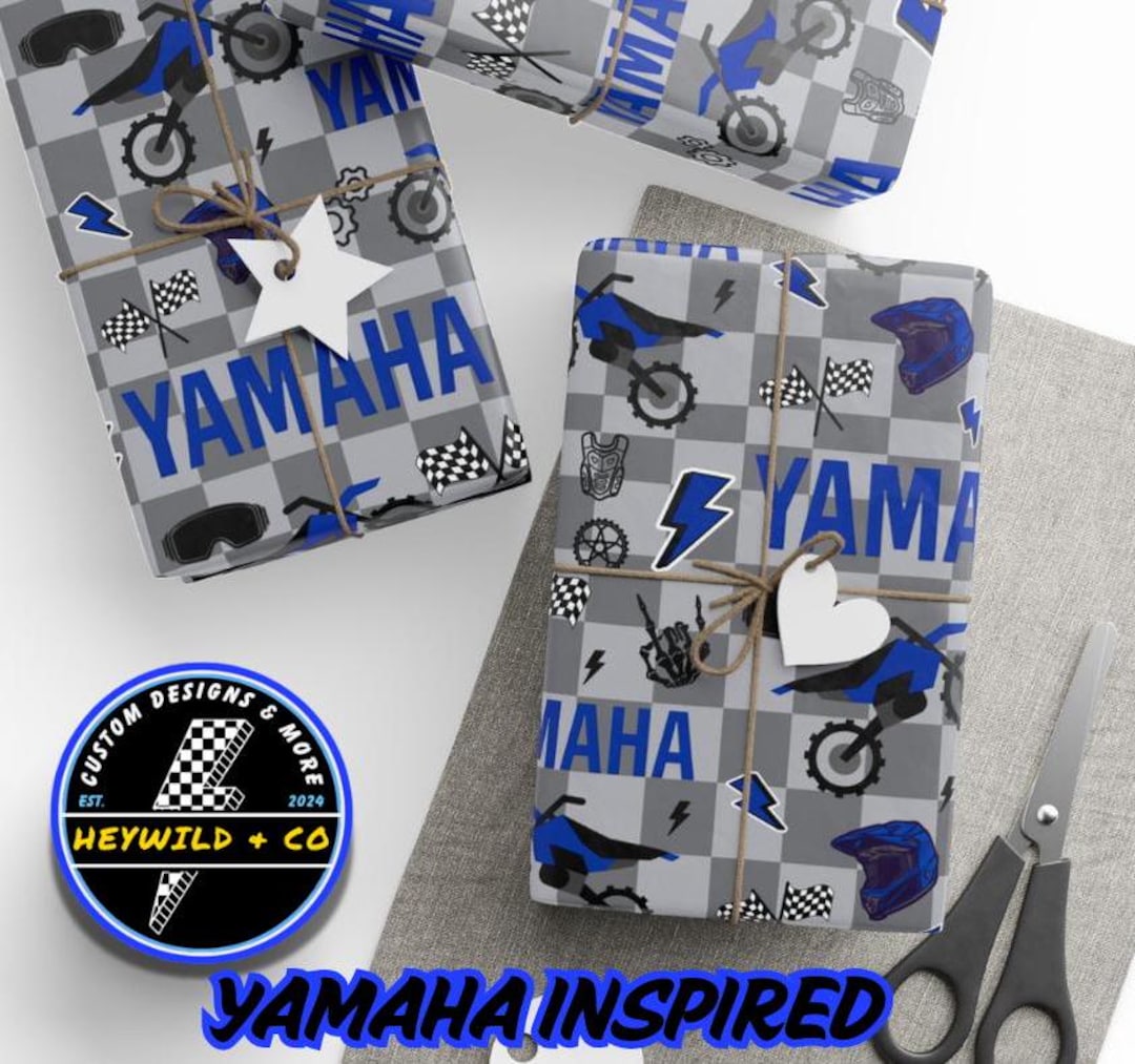 Yamaha Dirt Bike Themed Wrapping Paper, Custom Wrapping Paper ...