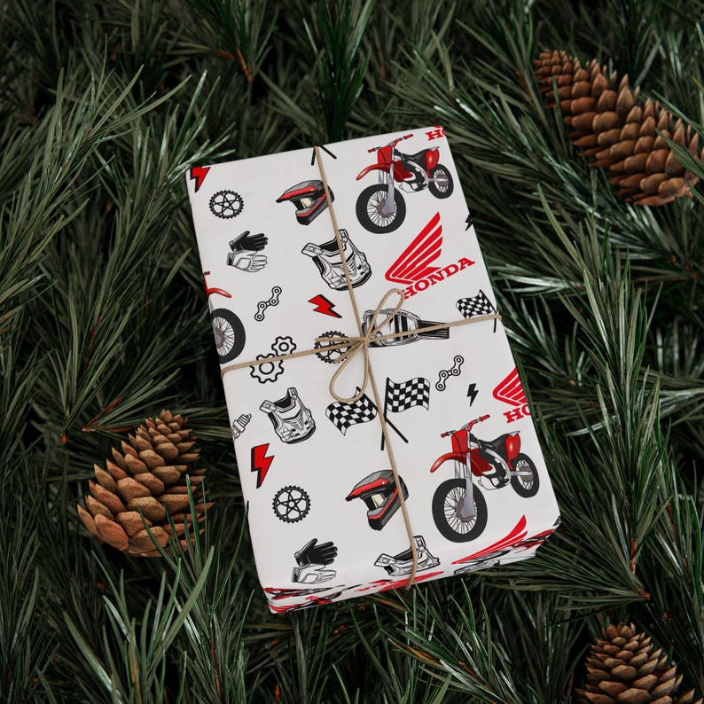 Honda Motocross Gift Wrap: Dirt Bike Wrapping Paper - Etsy