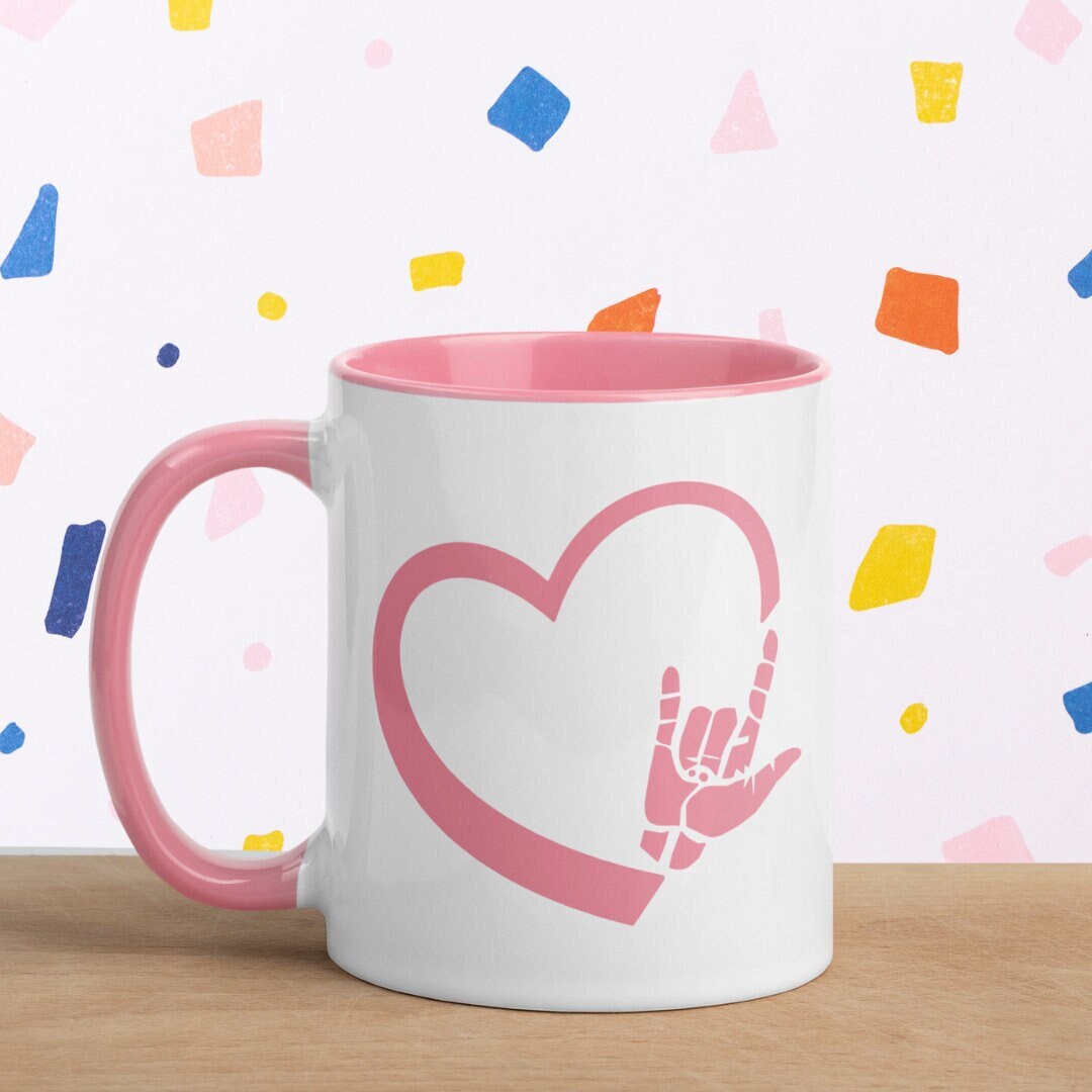 ILY Heart 11 Oz Mug | Colorful Ceramic Valentines Coffee Cup - Etsy Canada