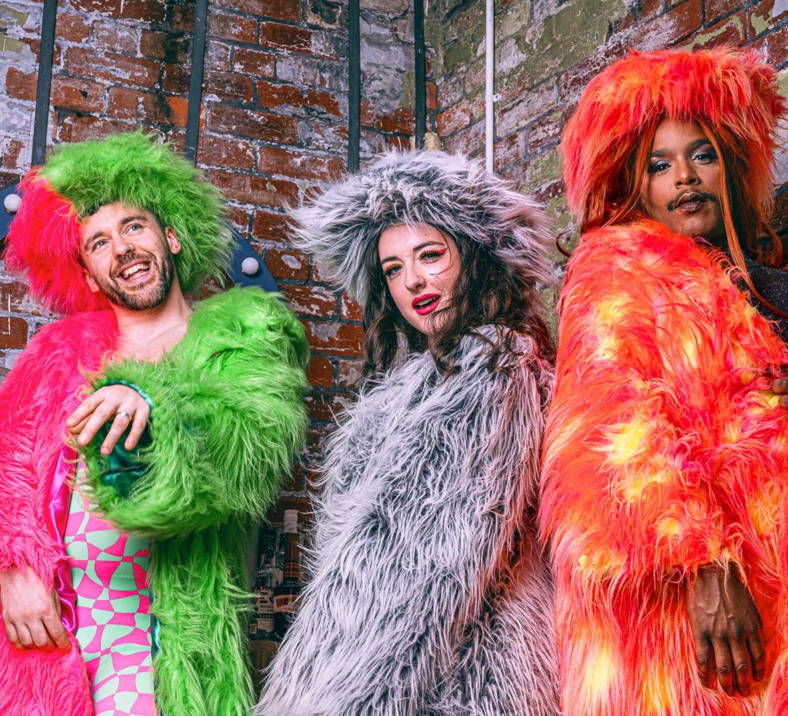 The Shangri La Fur Cowboy Hat - Half Half Fluffy Neon UV Rave Outfit ...