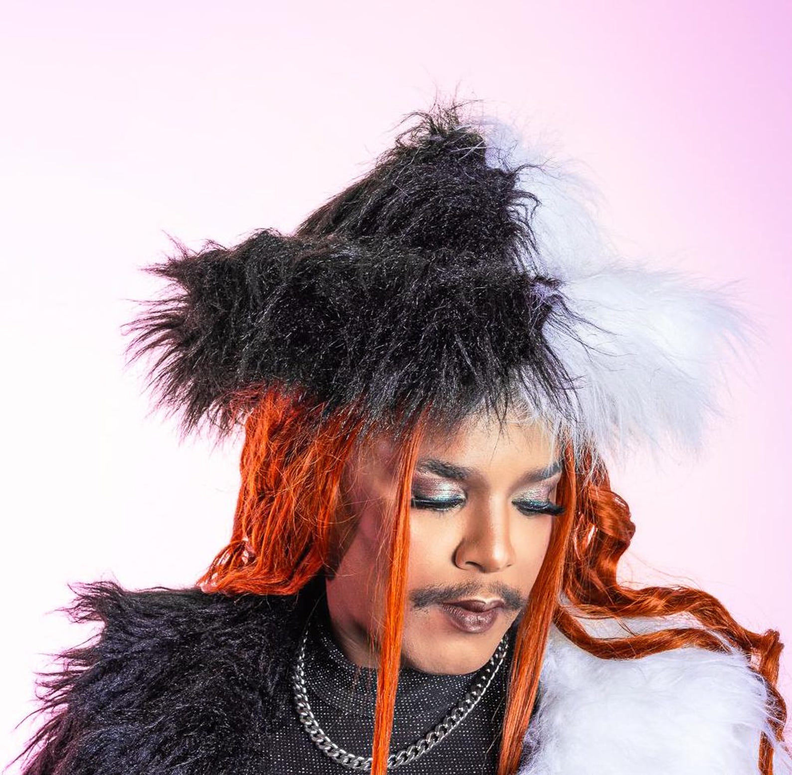 The Shangri La Fur Cowboy Hat - Half Half Fluffy Neon UV Rave Outfit ...