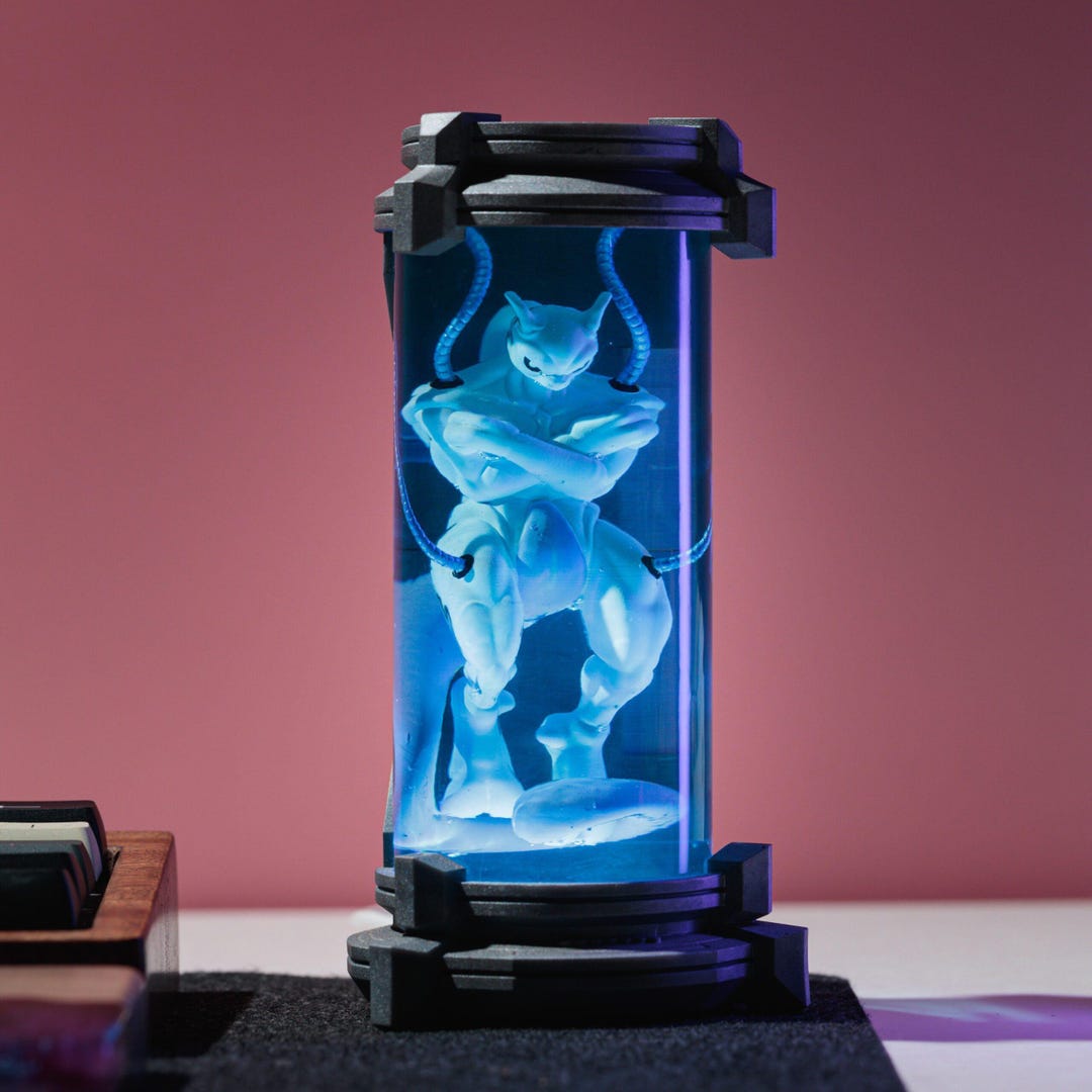 Powerful Mewtwo Resin Lamp, Legendary Pokemon Art Night Light, Unique ...