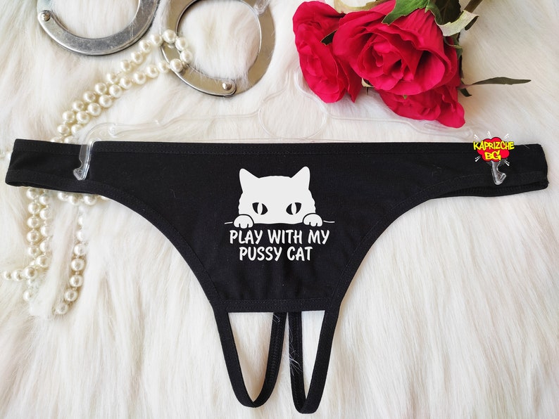 Play With My Pussy Crotchless Panty Fetish Underwear Etsy