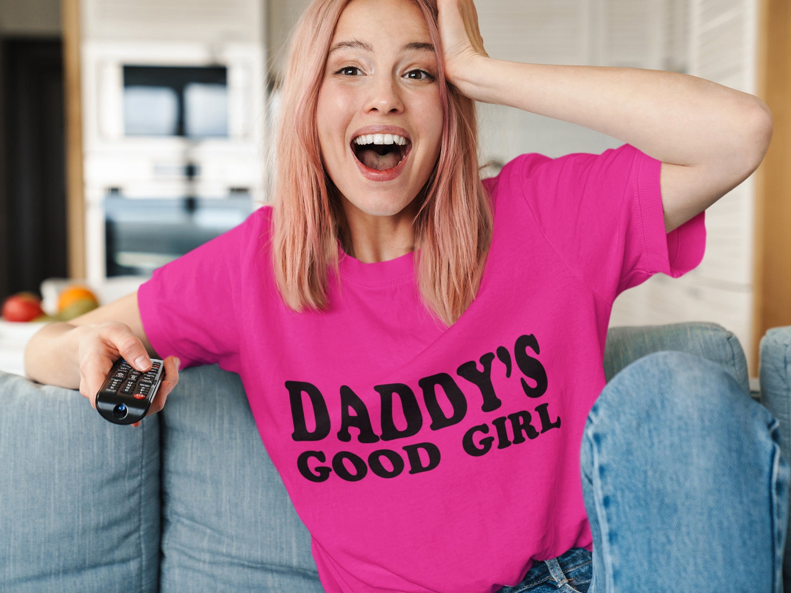 Daddy Good Girl Tshirtyes Daddy Tee Submissive Pink T Etsy