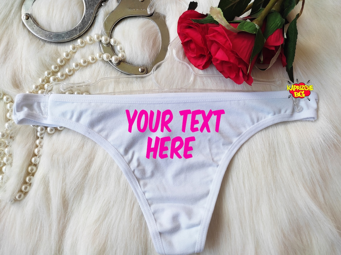Your Text on Panties Crotchess Thong Custom Personalized - Etsy
