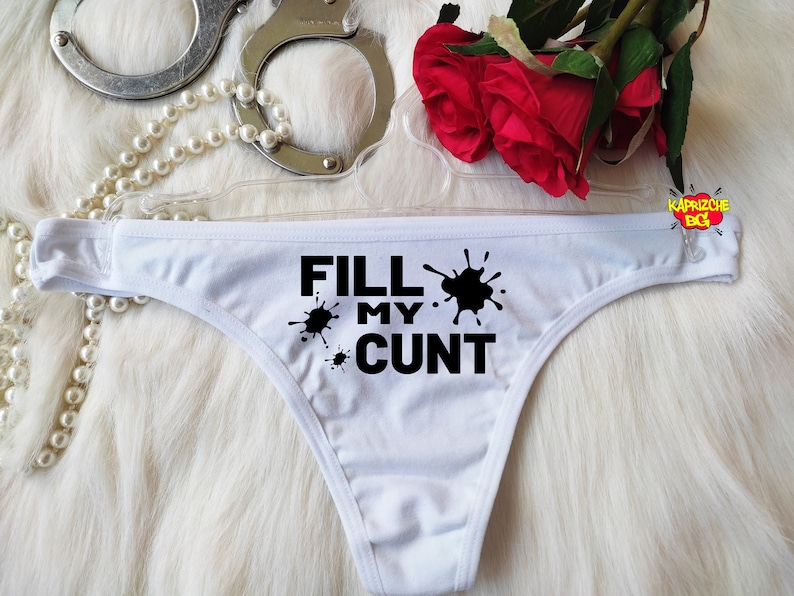 Fill My Cunt With Cum Crotchless Panty Fetish Underwear Etsy