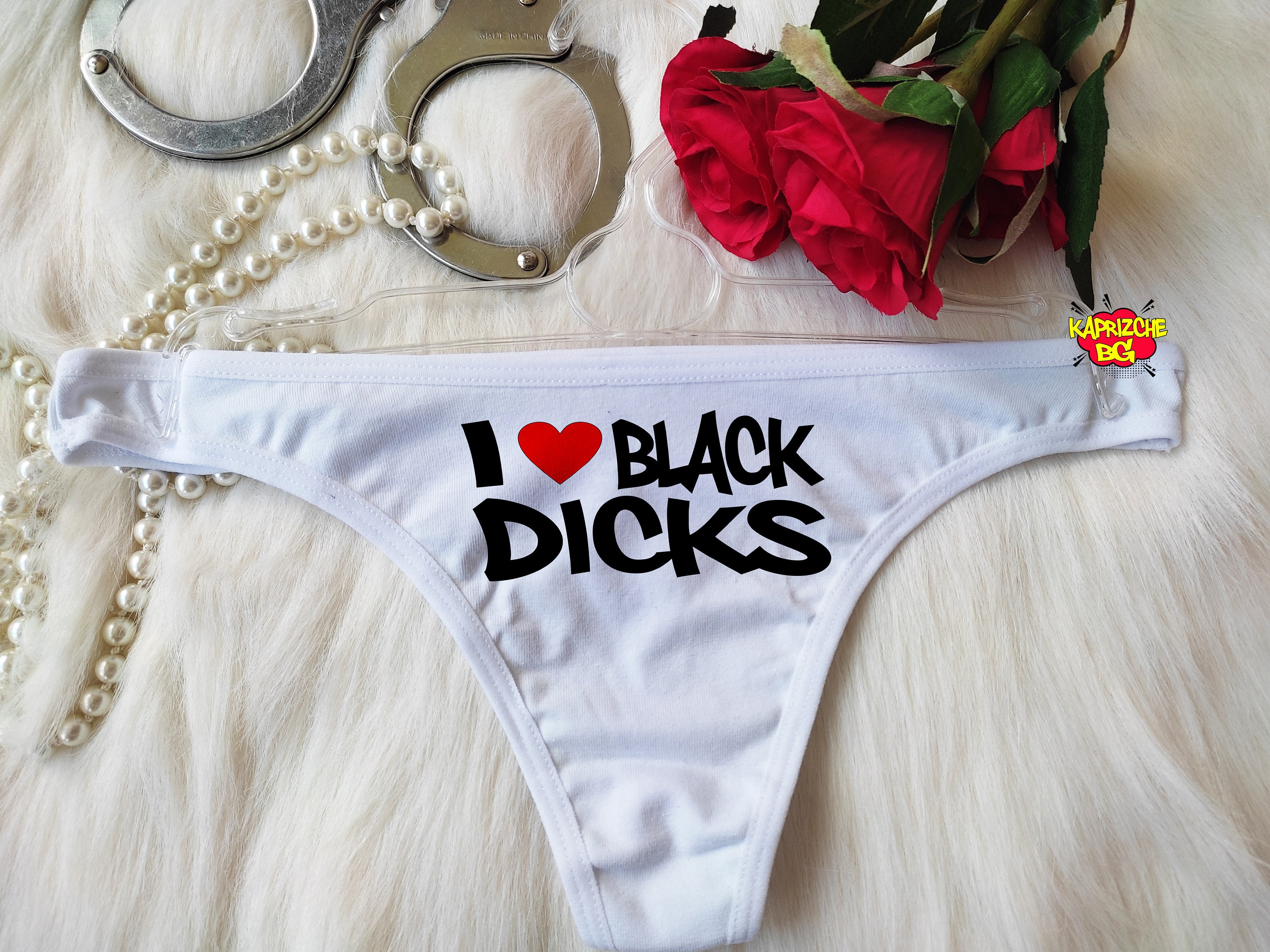 I Love Black Dicks Panties Crotchess Thong Only Bbc Panties Etsy Uk