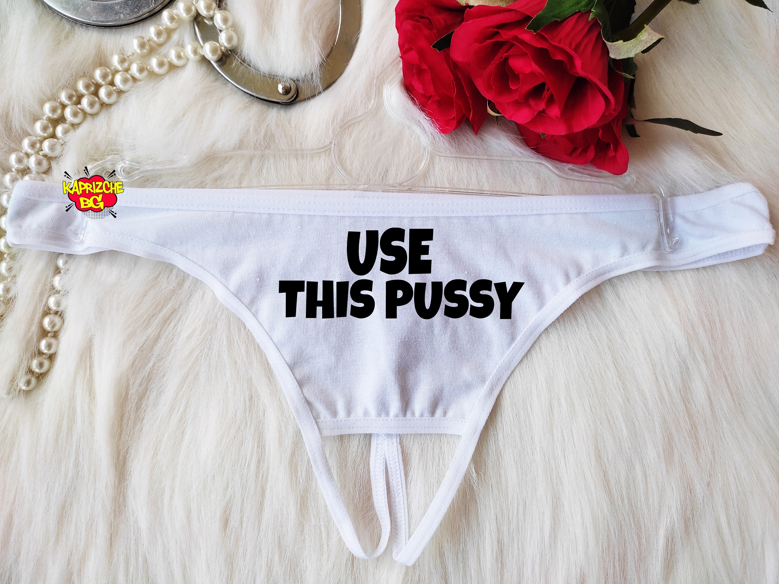 Use This Pussy Sexy Open Thong Naughty Panties Hotwife Etsy