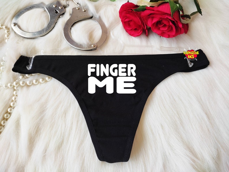 Finger Me Crotchless Panty Fetish Underwear Naughty T Etsy Uk