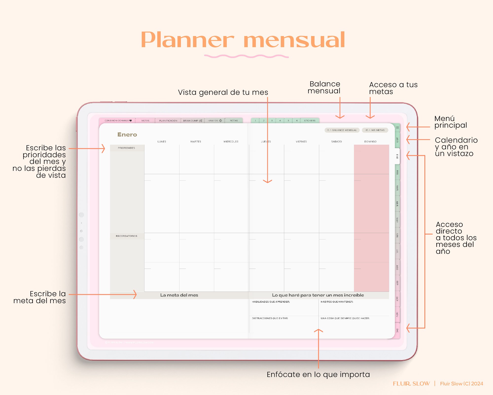 Digital Planner in Spanish Undated Digital Planner Spanish Digital ...