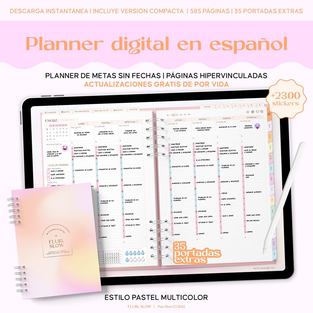 Planificador Digital De Metas En Español | Planner De Metas Sin Fecha ...