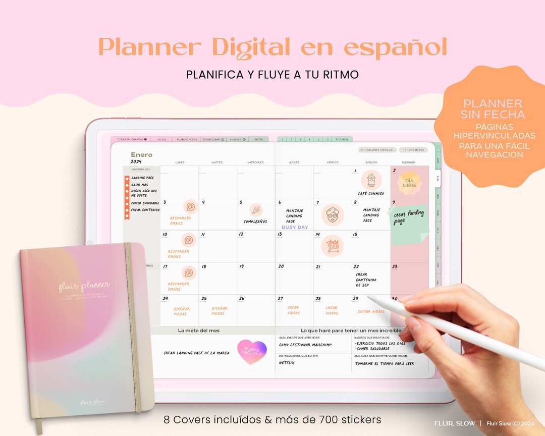 Digital Planner in Spanish Undated Digital Planner Spanish Digital ...