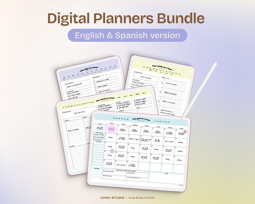 Digital Planner Bundle Daily, Weekly and Monthly Planner Bundle Daily ...