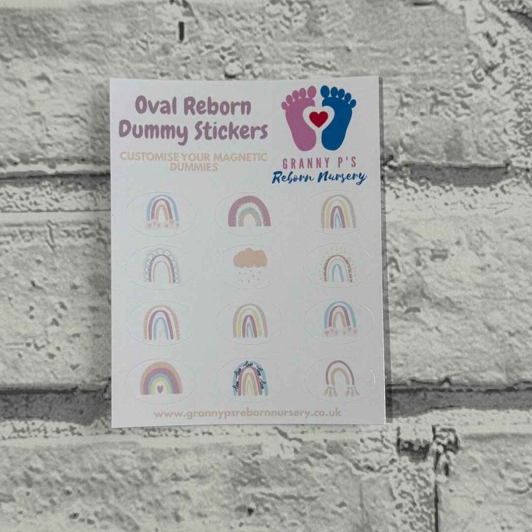 Pastel Rainbow Oval Reborn Magnetic Dummy Stickers - Etsy