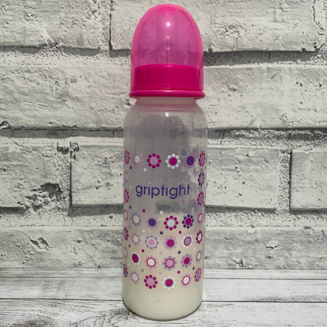 Griptight Pink Flowers Reborn Fake Milk Bottle 8oz Reborn Baby - Etsy