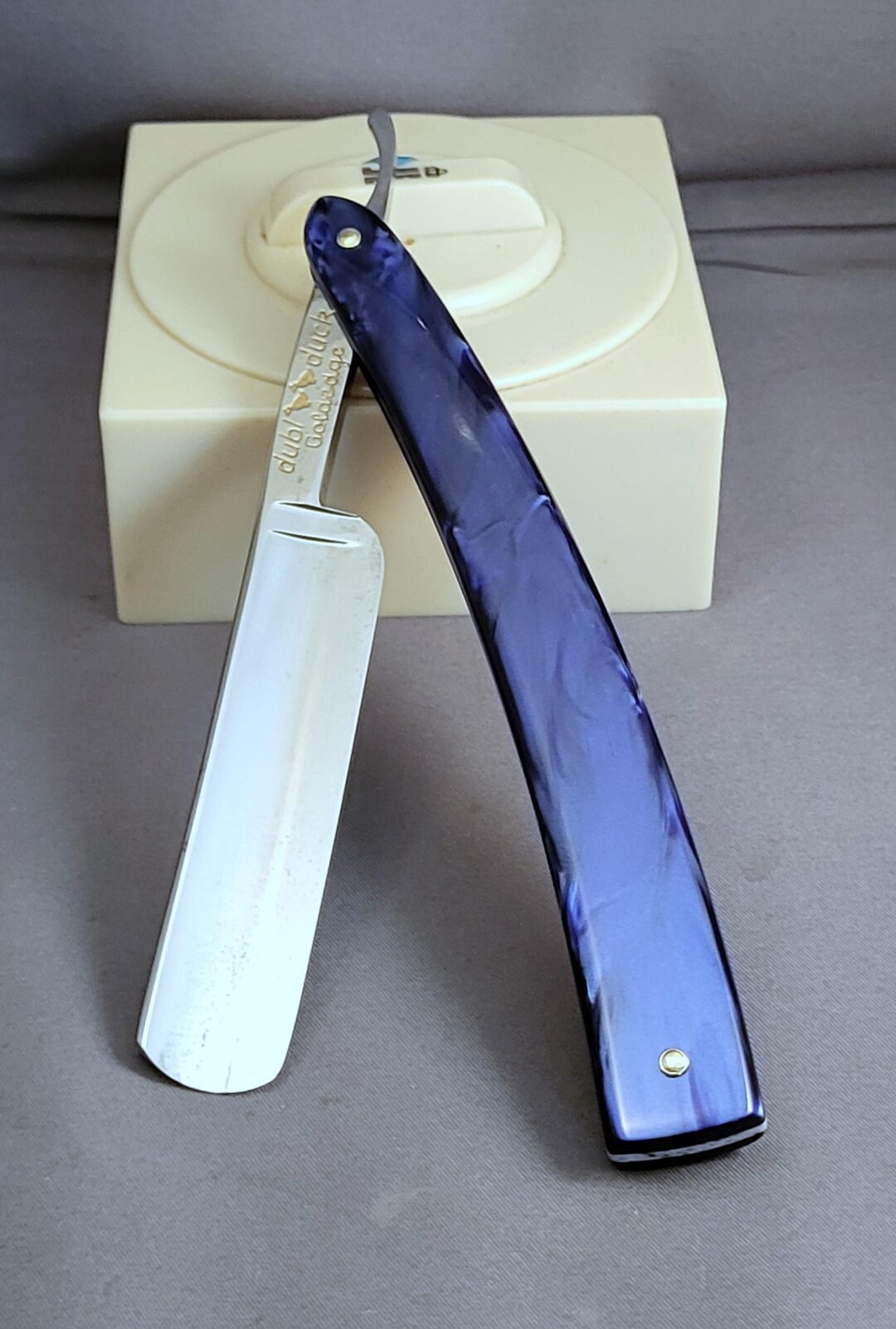 Vintage Restored Dubl Duck Goldedge Straight Razor New Custom Kirinite ...