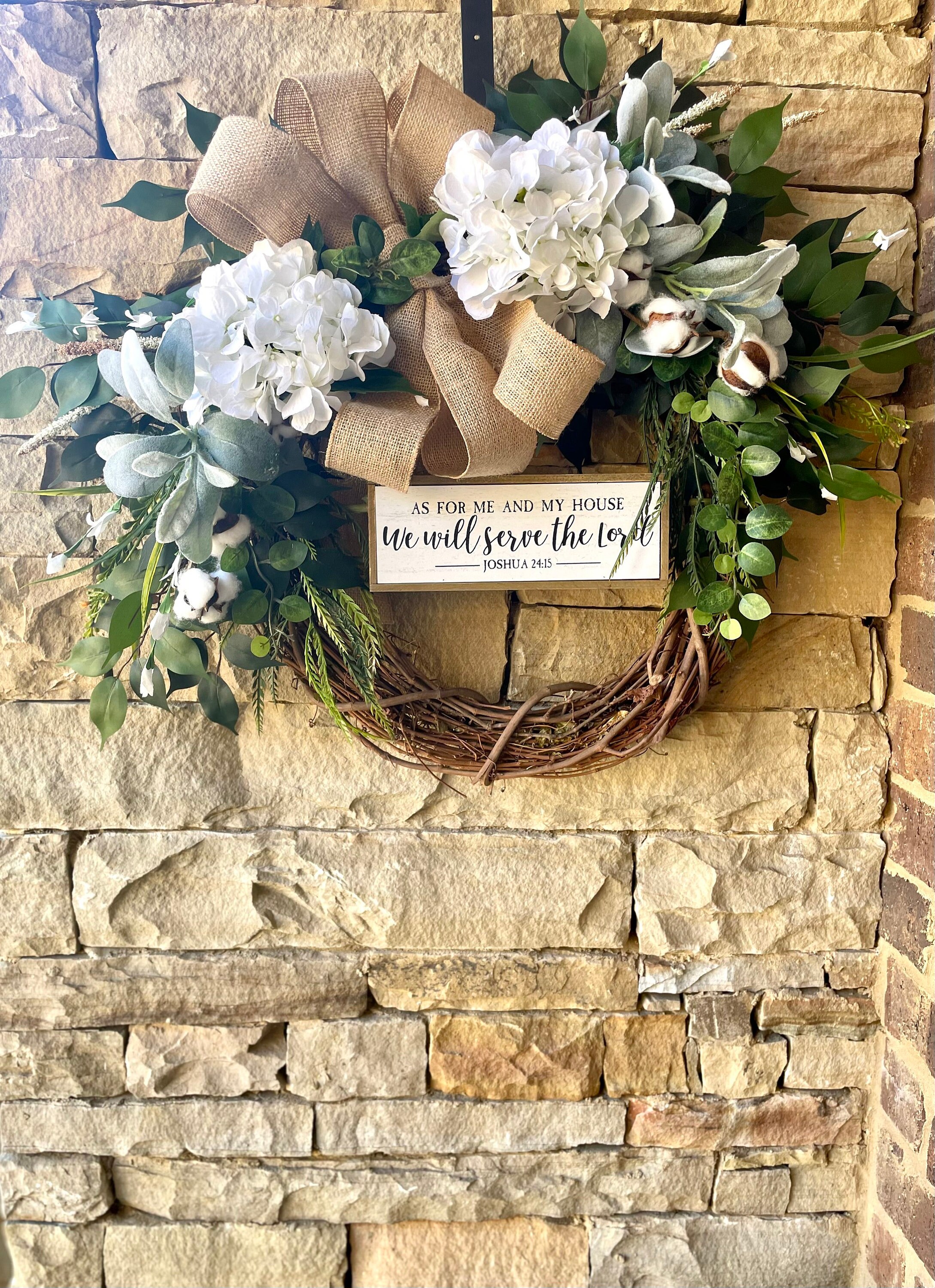 Christian Wreath for Front Door White All Season Wreath for - Etsy