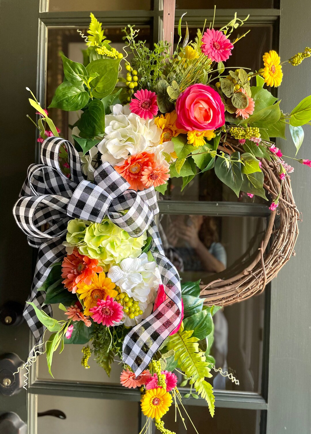 Large Spring Wreath for Front Door, Colorful Summer Wreath ...