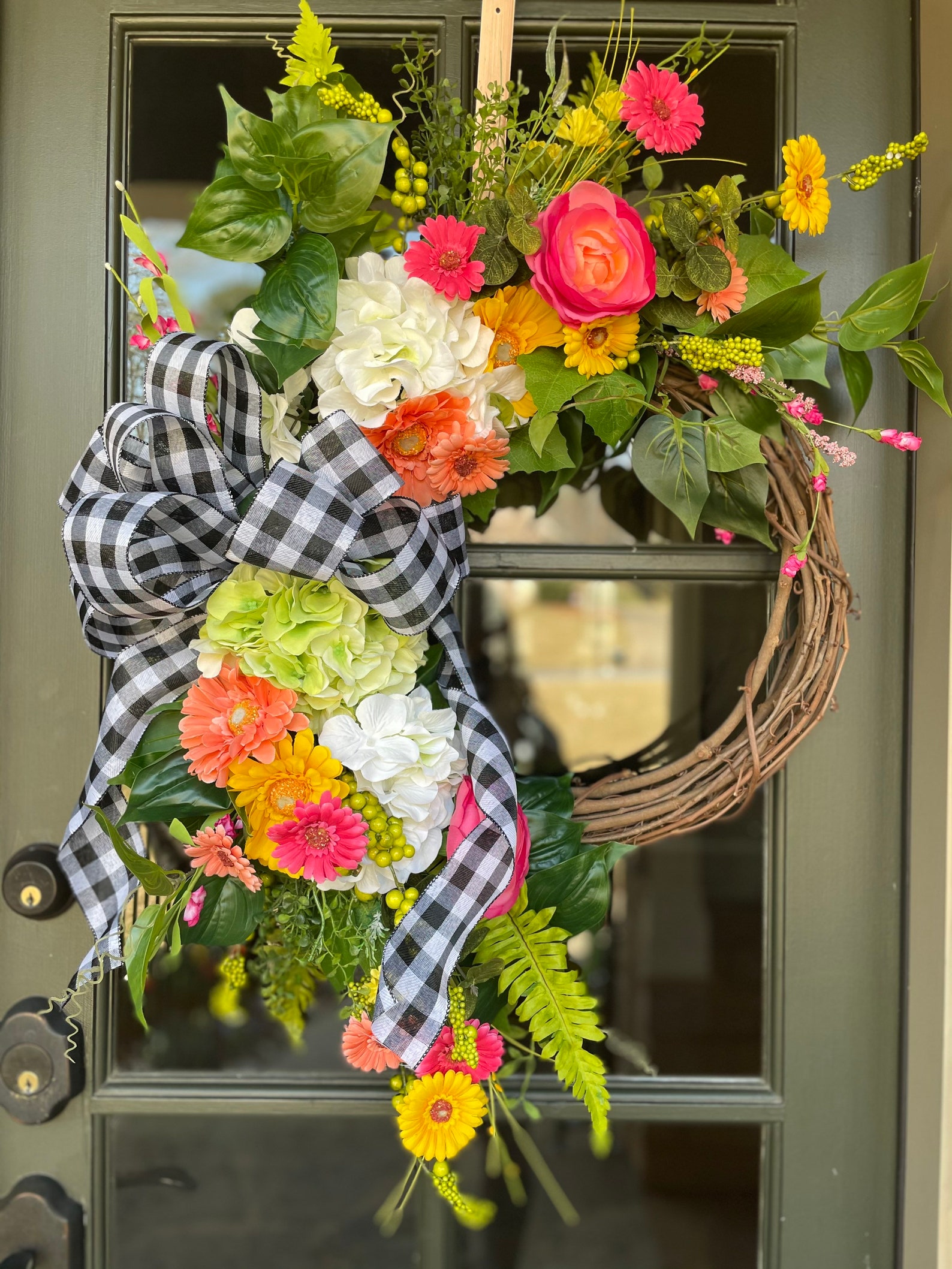 Large Spring Wreath for Front Door Colorful Summer Wreath - Etsy