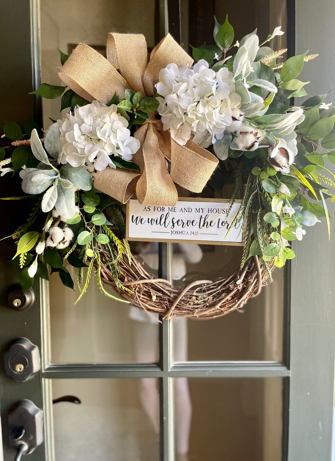 Christian Wreath for Front Door White All Season Wreath for - Etsy