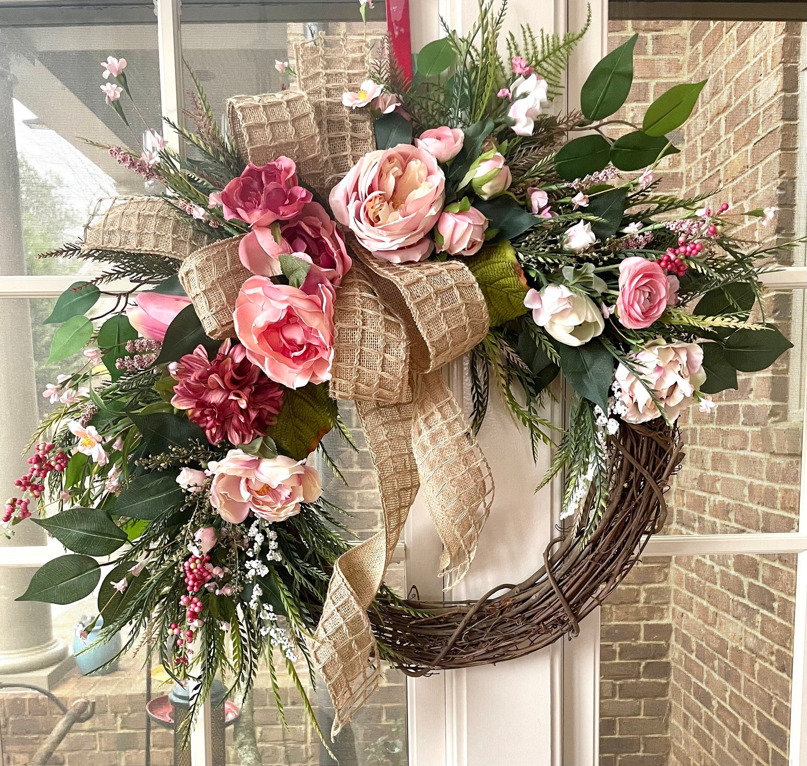 Large Spring Wreath for Front Door Easter All Season Year | Etsy